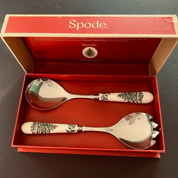 Spode | Dining | Spode Christmas Tree Salad Server 2 Pc Set Nib | Poshmark